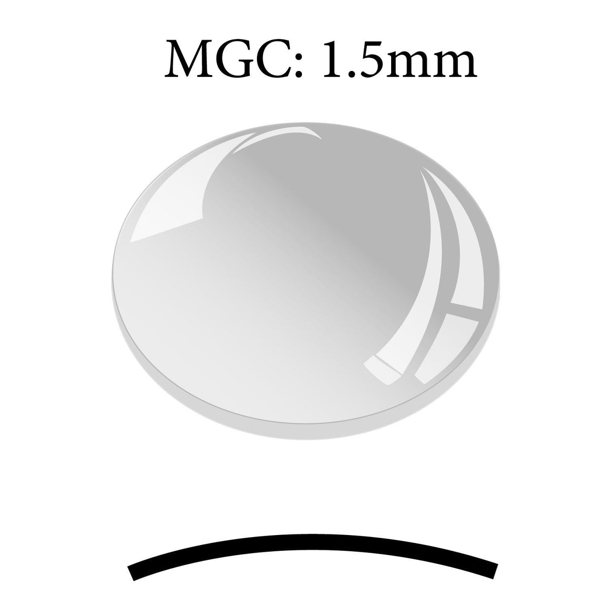 MGC: 1.5mm Thickness Round Concave Low Dome Mineral Glass Crystals – Time Connection II, Inc
