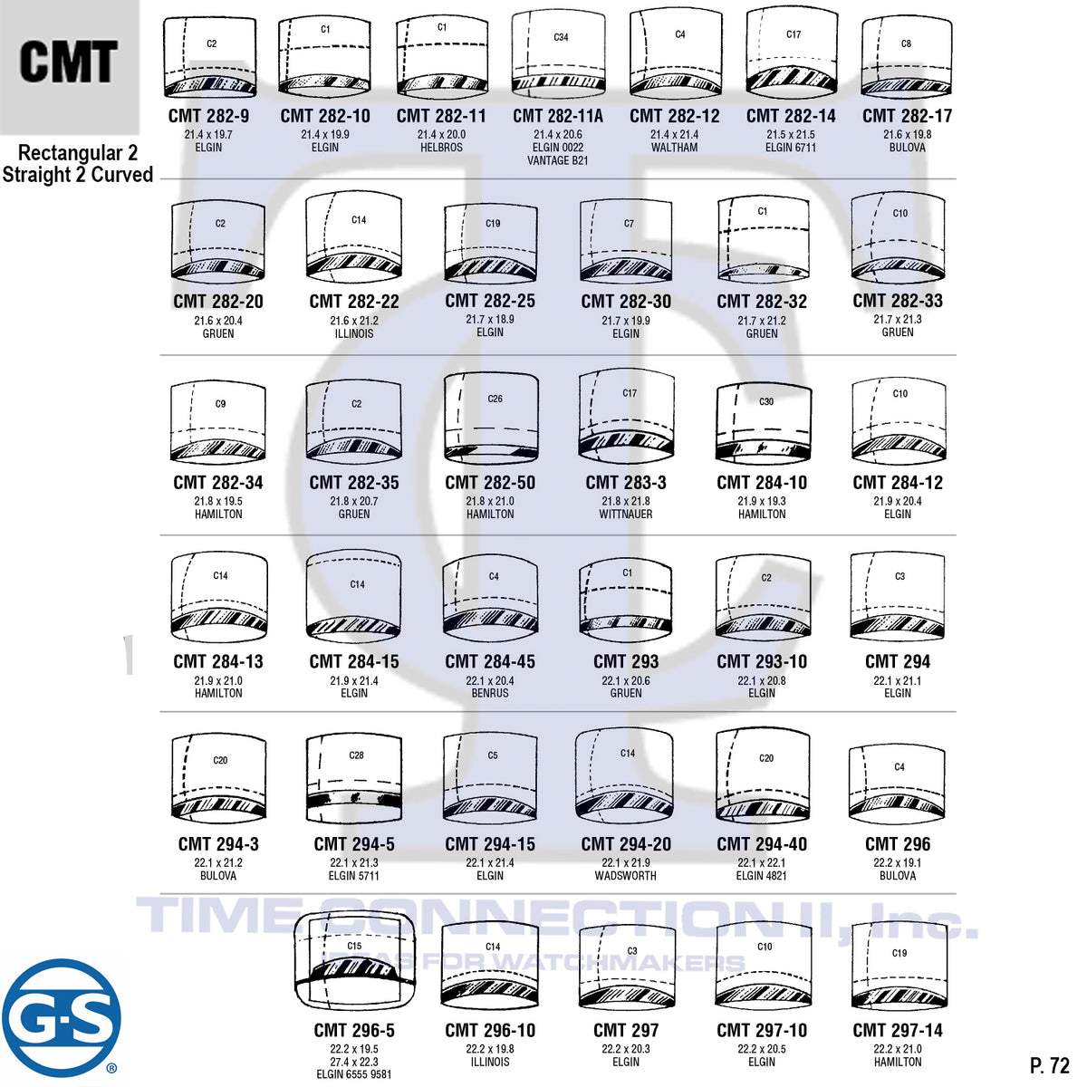 G-S RECTANGULAR 2 STRAIGHT 2 CURVED (CMT) MILITARY CYLINDER FANCY CRYS ...