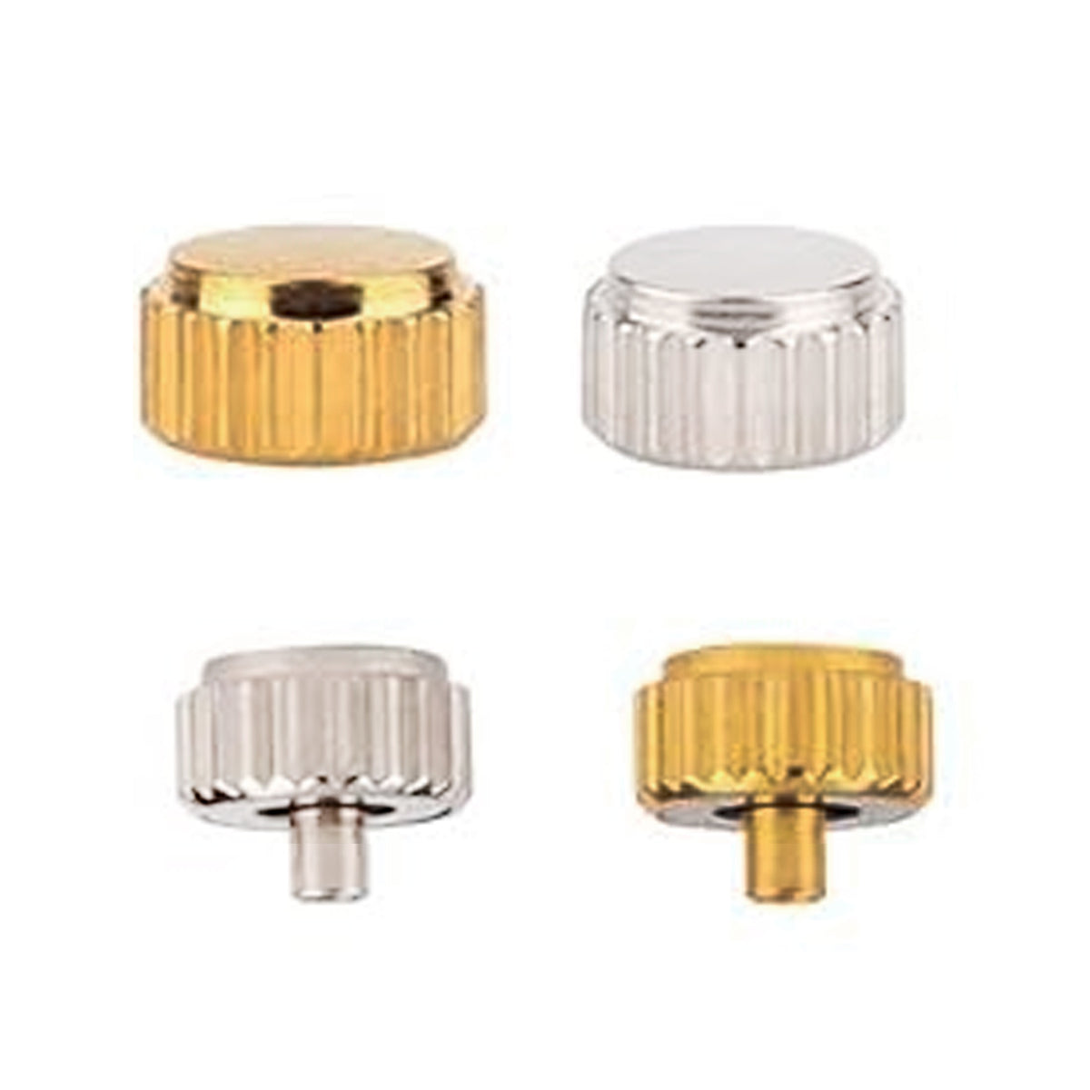 Economy Waterproof Crowns in White and Yellow Gold (3.0mm - 4.5mm) Tap ...