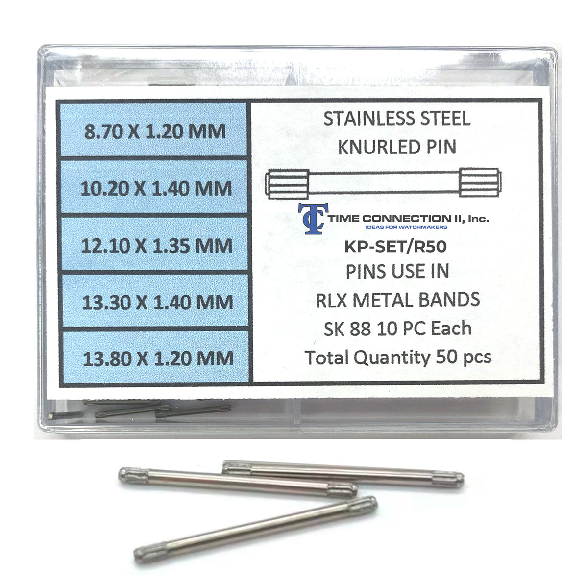 Assortment Stainless Steel Knurled Pins for Rolex Metal Band (50 Piece ...