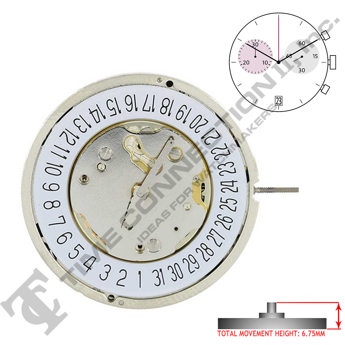 Harley Ronda 5021.D 3 Hands Quartz Movement Ht. 6.75MM – Time ...