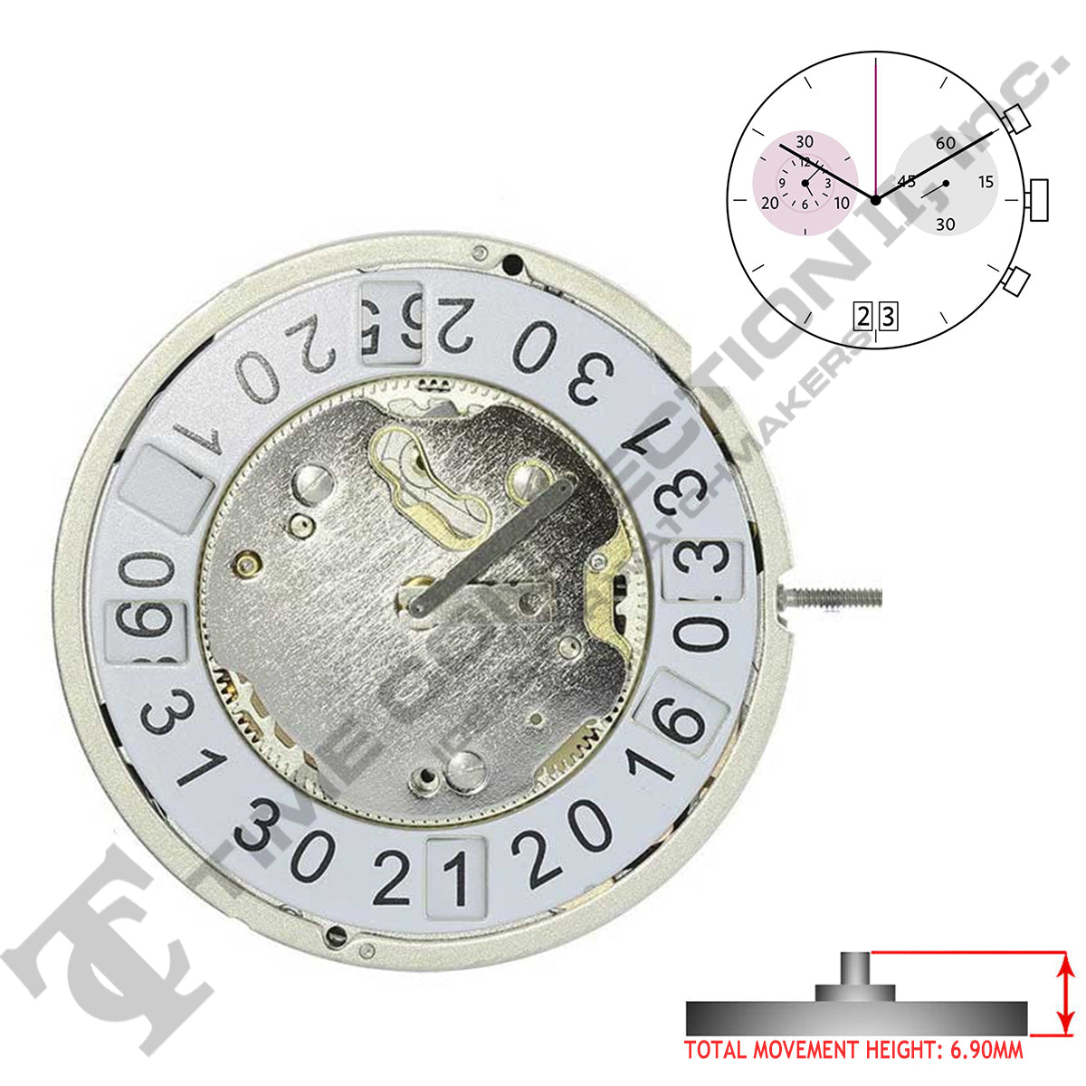 Harley Ronda 5020.B 3 Hands Quartz Movement Ht. 6.90MM – Time ...