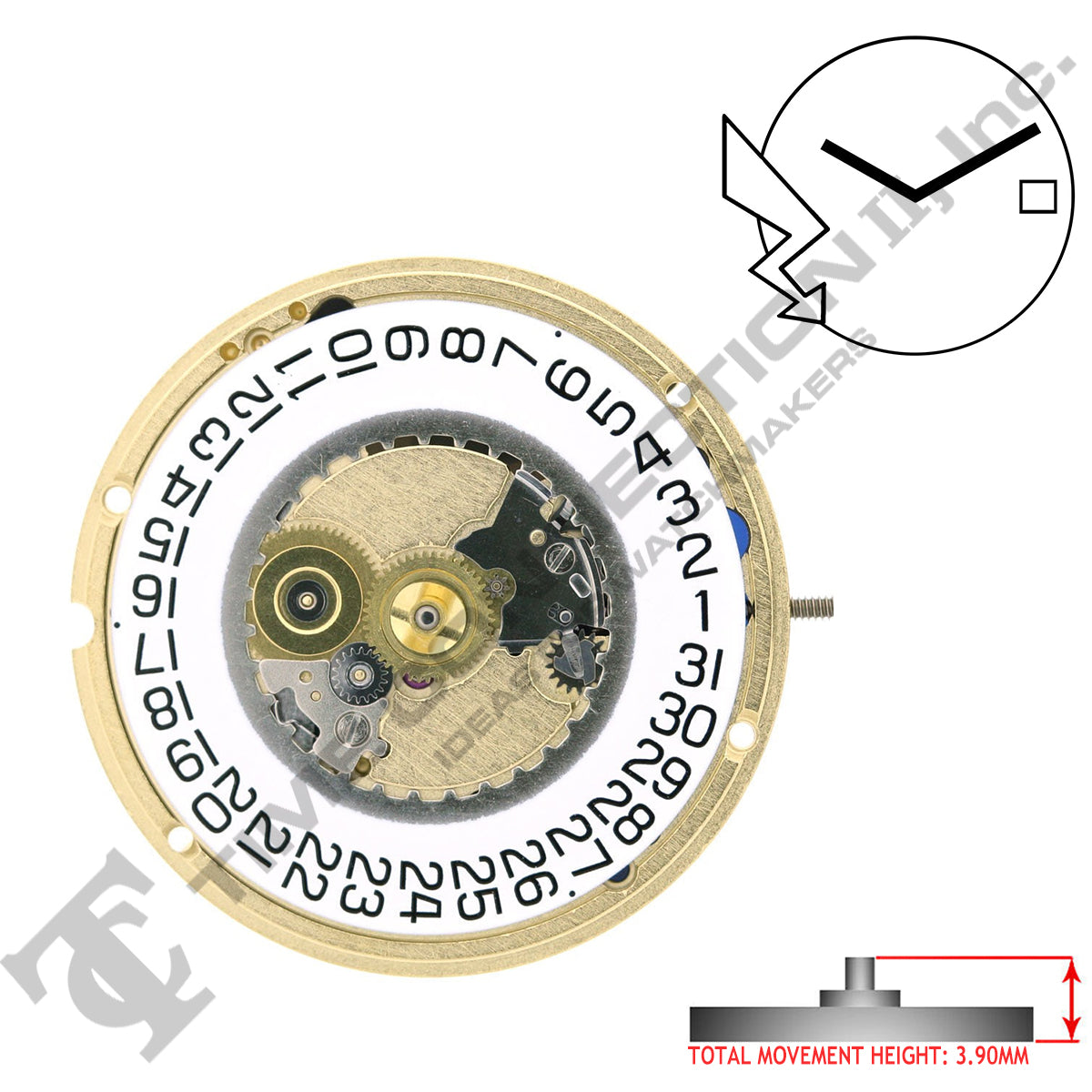 ETA 955.412 2 Hands Swiss Made Quartz Movement (Various Dates) – Time ...