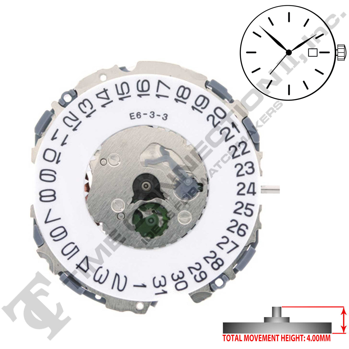 Miyota/Citizen LTD 2510 3 Hands Japan Quartz Movement Ht. 4.00MM – Time ...