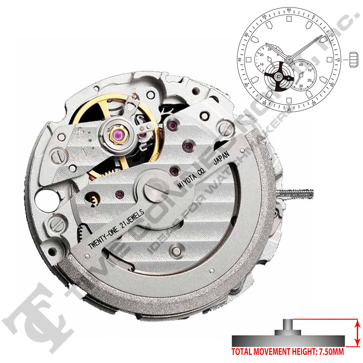 Miyota/Citizen LTD 82S7 Japan Automatic Movement Ht. 7.5MM – Time ...