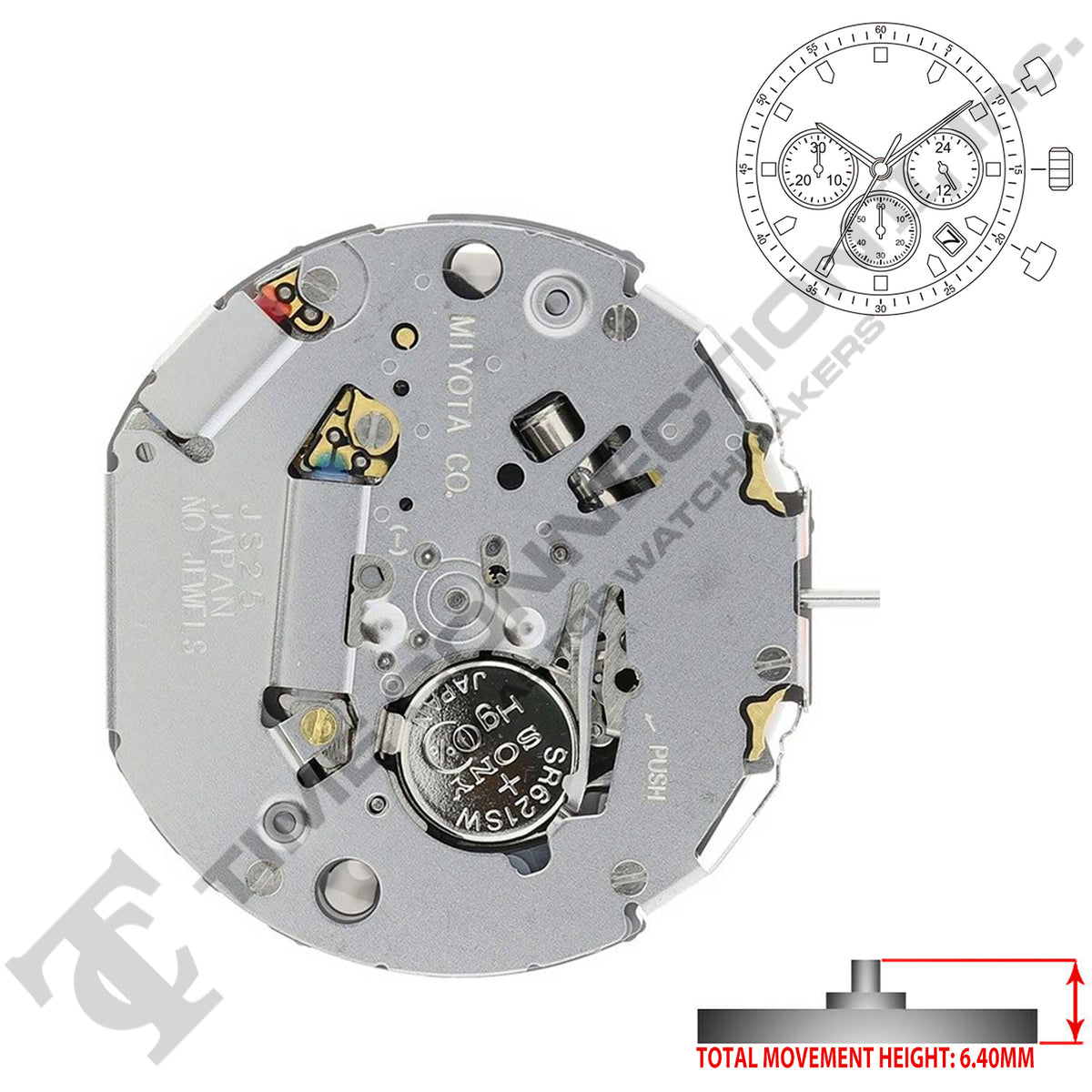 Miyota/Citizen LTD JS25 3 Hands Japan Quartz Movement Ht. 6.40MM – Time ...