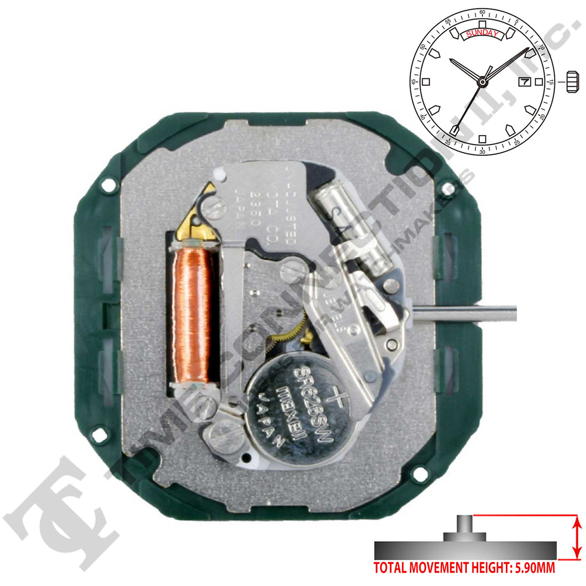 Miyota/Citizen LTD 2350 3 Hands Japan Quartz Movement Ht. 5.90MM – Time ...