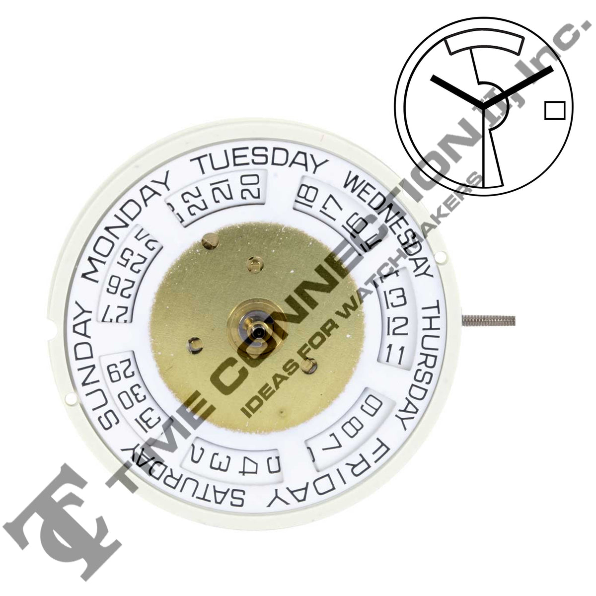 ETA 2834-2G 3 Hands Swiss Parts Automatic Movement – Time Connection II ...