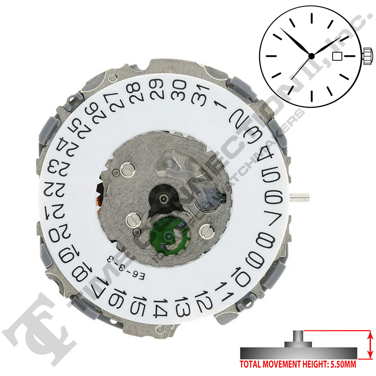 Miyota/Citizen LTD 2S60 3 Hands Japan Quartz Movement Ht. 5.50MM – Time ...