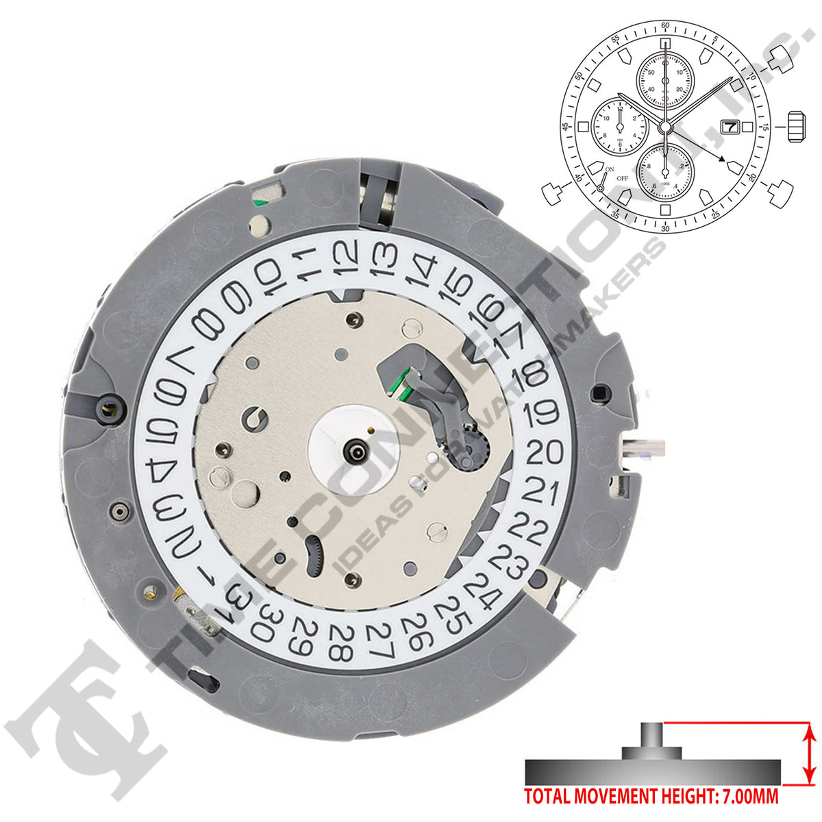 Miyota/Citizen LTD 0S80 4 Hands Japan Quartz Movement Ht. 7.00MM – Time ...