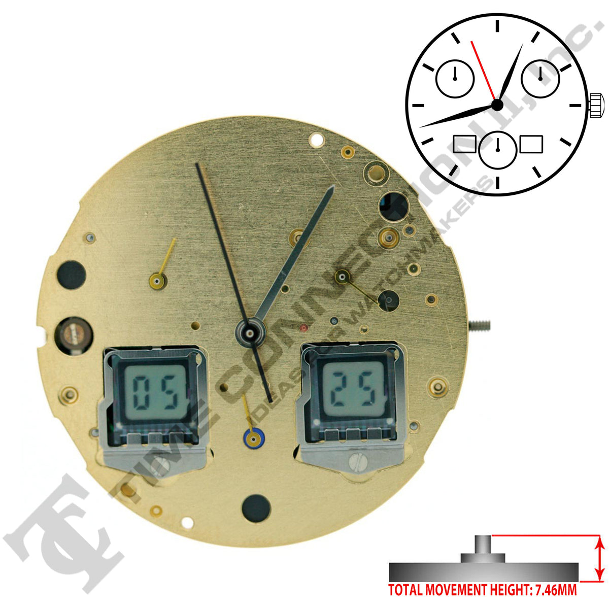 ETA 251.265 3 Hands Swiss Made Quartz Movement Ht. 7.46MM – Time ...