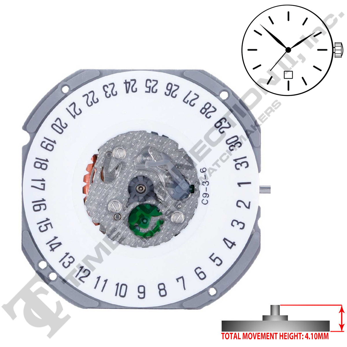 Miyota/Citizen LTD GR12 3 Hands Japan Quartz Movement Ht. 4.10MM (Vari ...