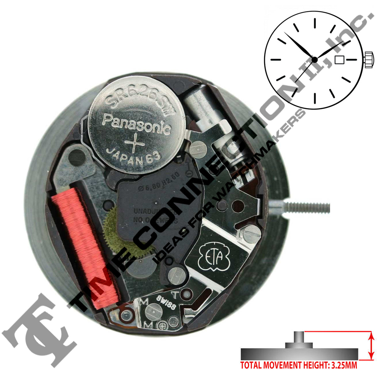 ETA 400.111 3 Hands Swiss Parts Movement Ht. 3.25MM – Time Connection ...