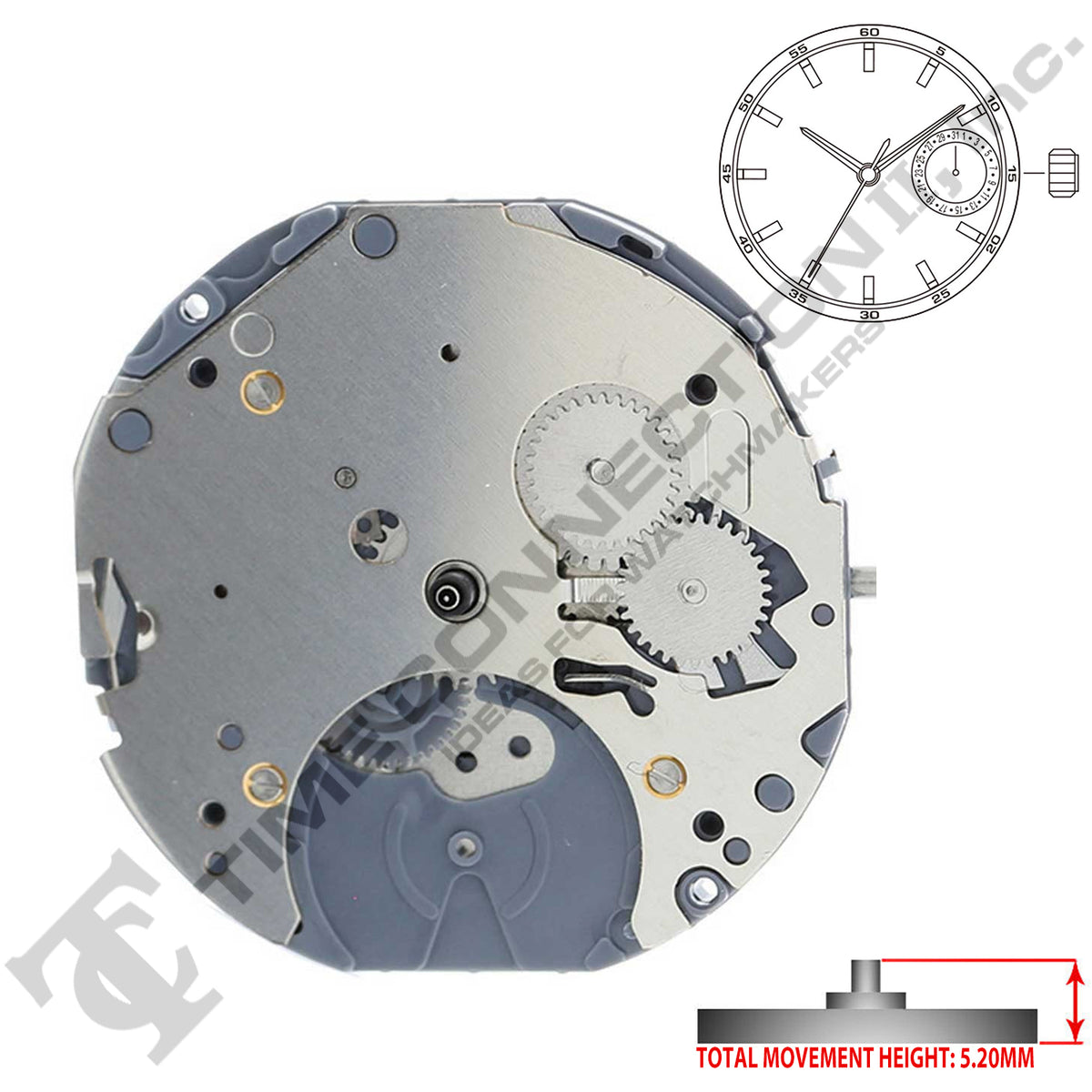 Miyota/Citizen LTD 6P26 3 Hands Japan Quartz Movement Ht. 5.20MM – Time ...