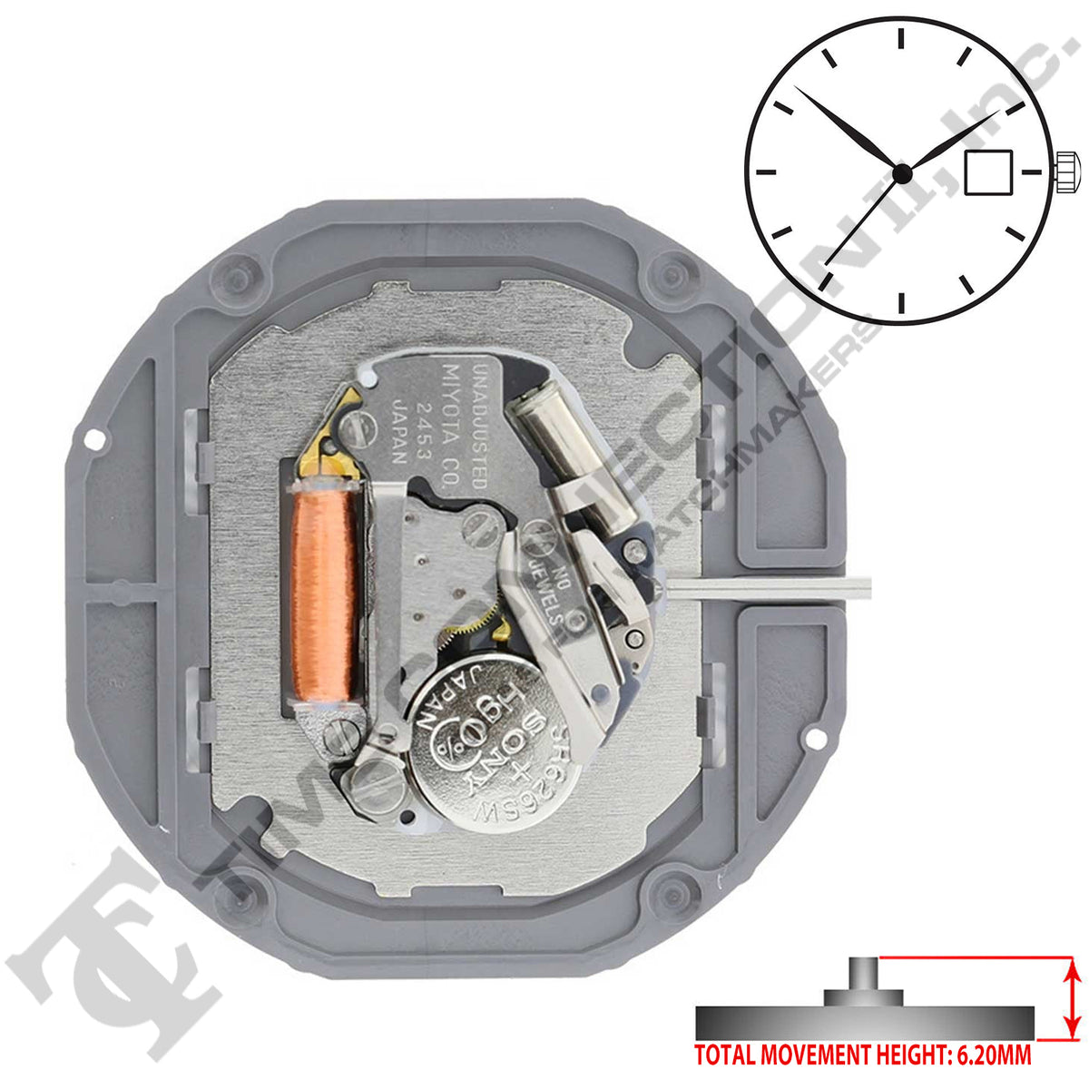 Miyota/Citizen LTD 2453 3 Hands Japan Quartz Movement Ht. 6.20MM – Time ...