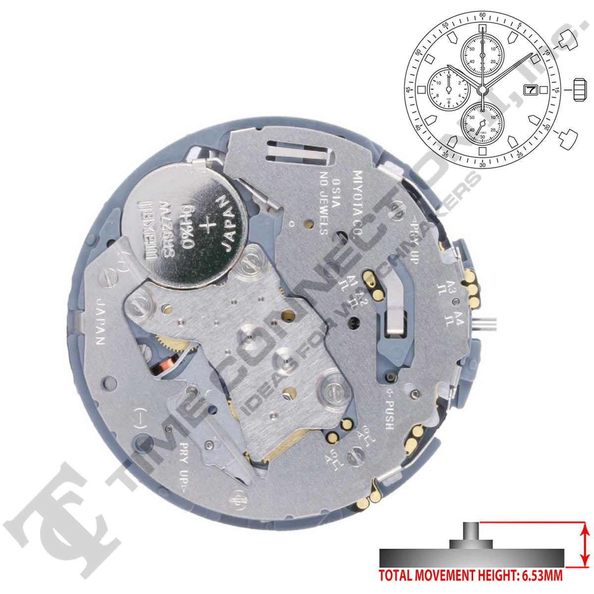 Miyota/Citizen LTD 0S1A 3 Hands Japan Quartz Movement Ht. 6.58MM – Time ...