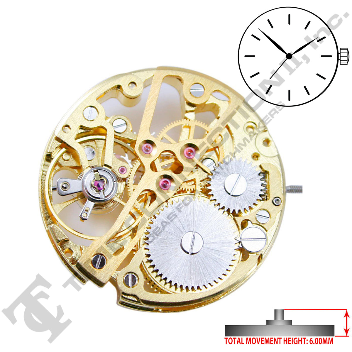 Chinese 2650-G Mechanical Movement Ht. 6.00MM – Time Connection II, Inc