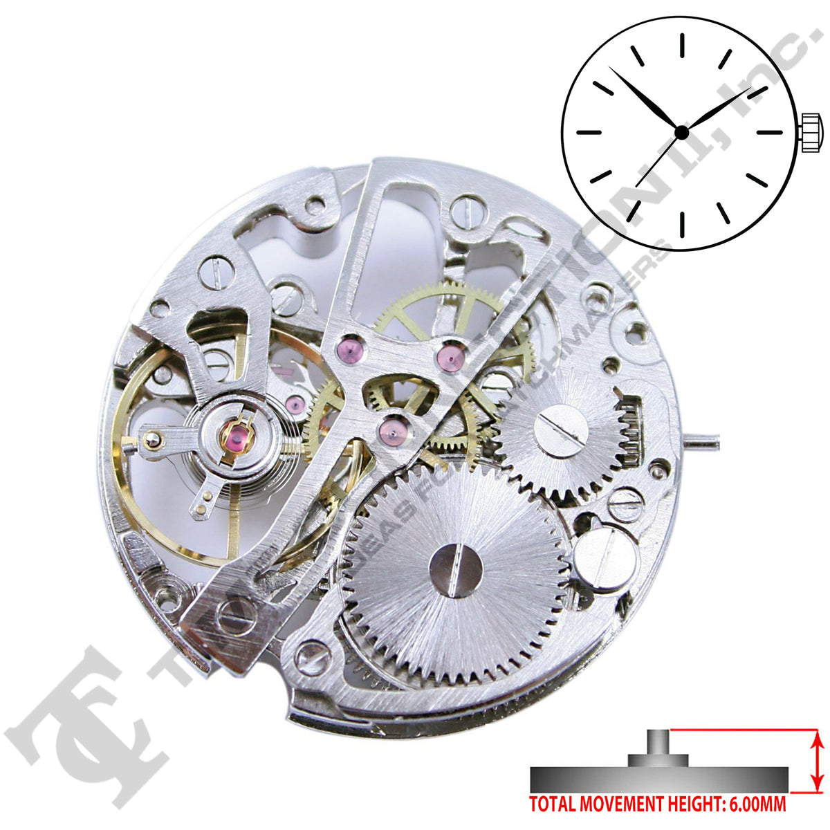 Chinese 2650-S Mechanical Movement Ht. 6.00MM – Time Connection II, Inc