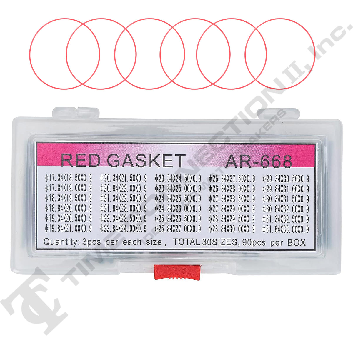 Standard Size Red Case Back Gasket Assortment (Total 90 Pieces) – Time ...