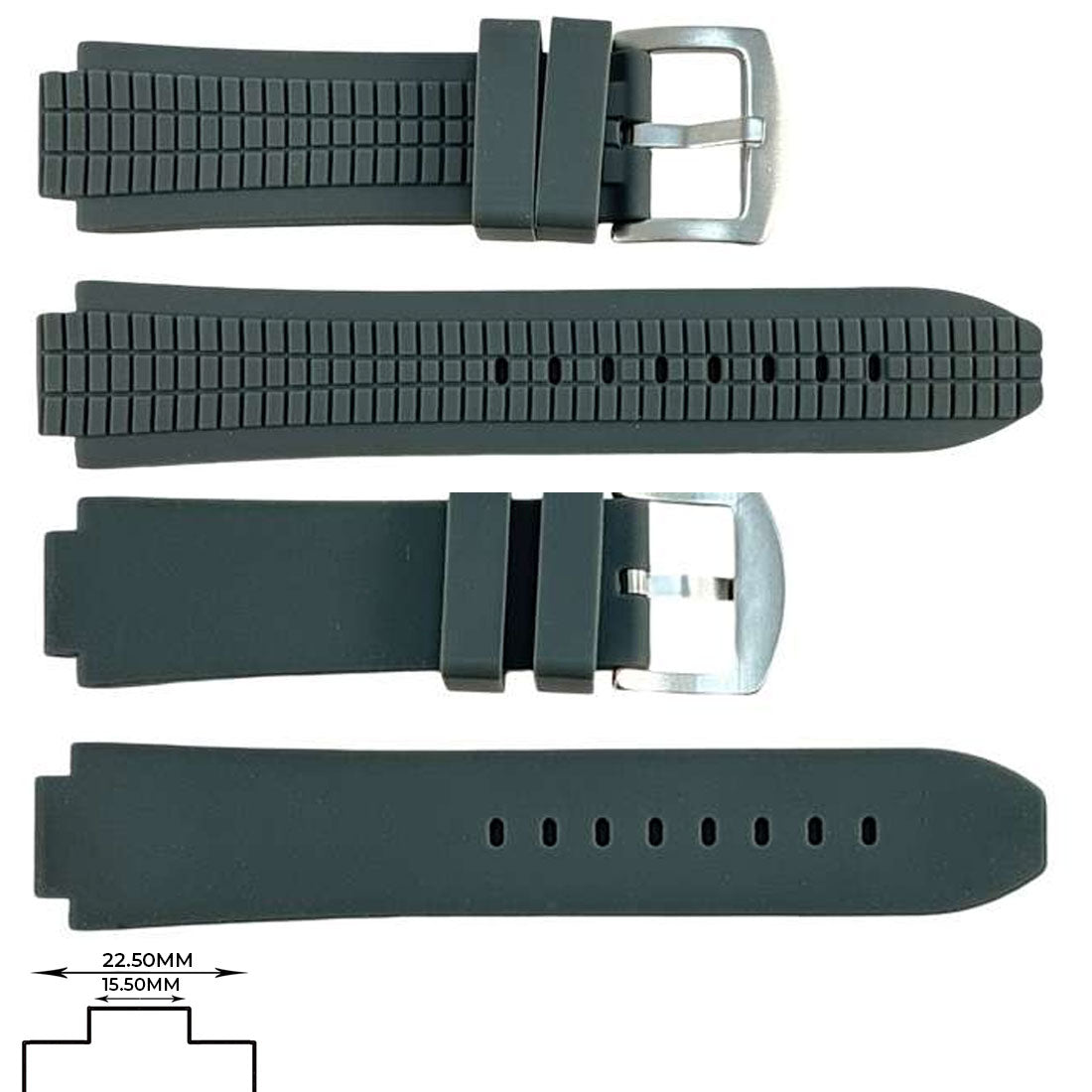 Genuine Polyurethane Sports Straps (22.5mm) Notch 15.5mm – Time ...