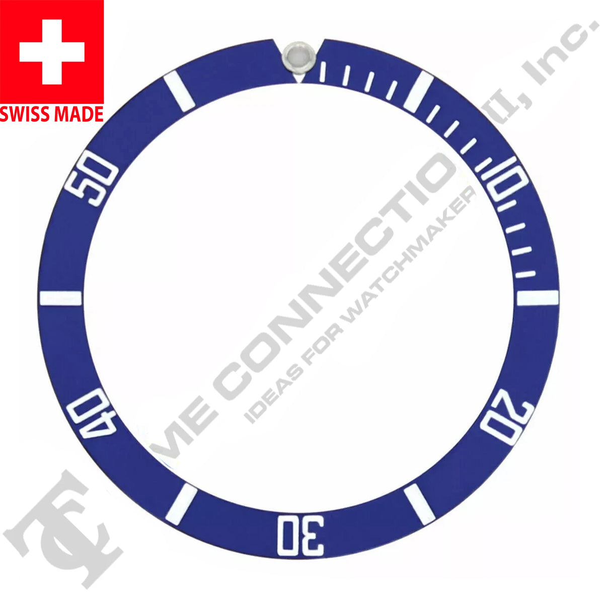 Swiss Made 315-16800 Bezel Insert (Blue/Silver) to Fit Rolex Sub Sapph ...