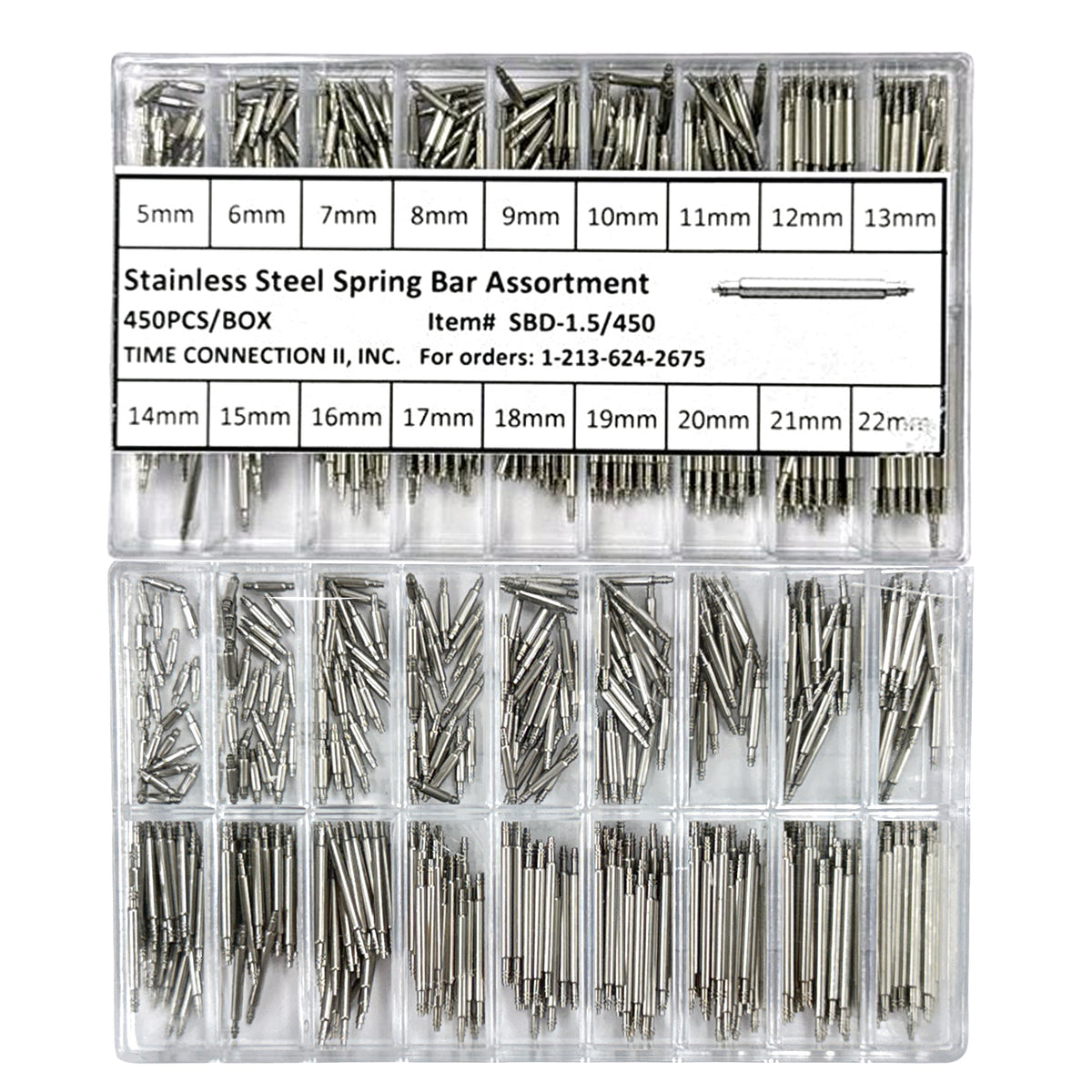 1.50mm Double Flange Spring Bars Set 450 PCs (5~22mm) – Time Connection ...