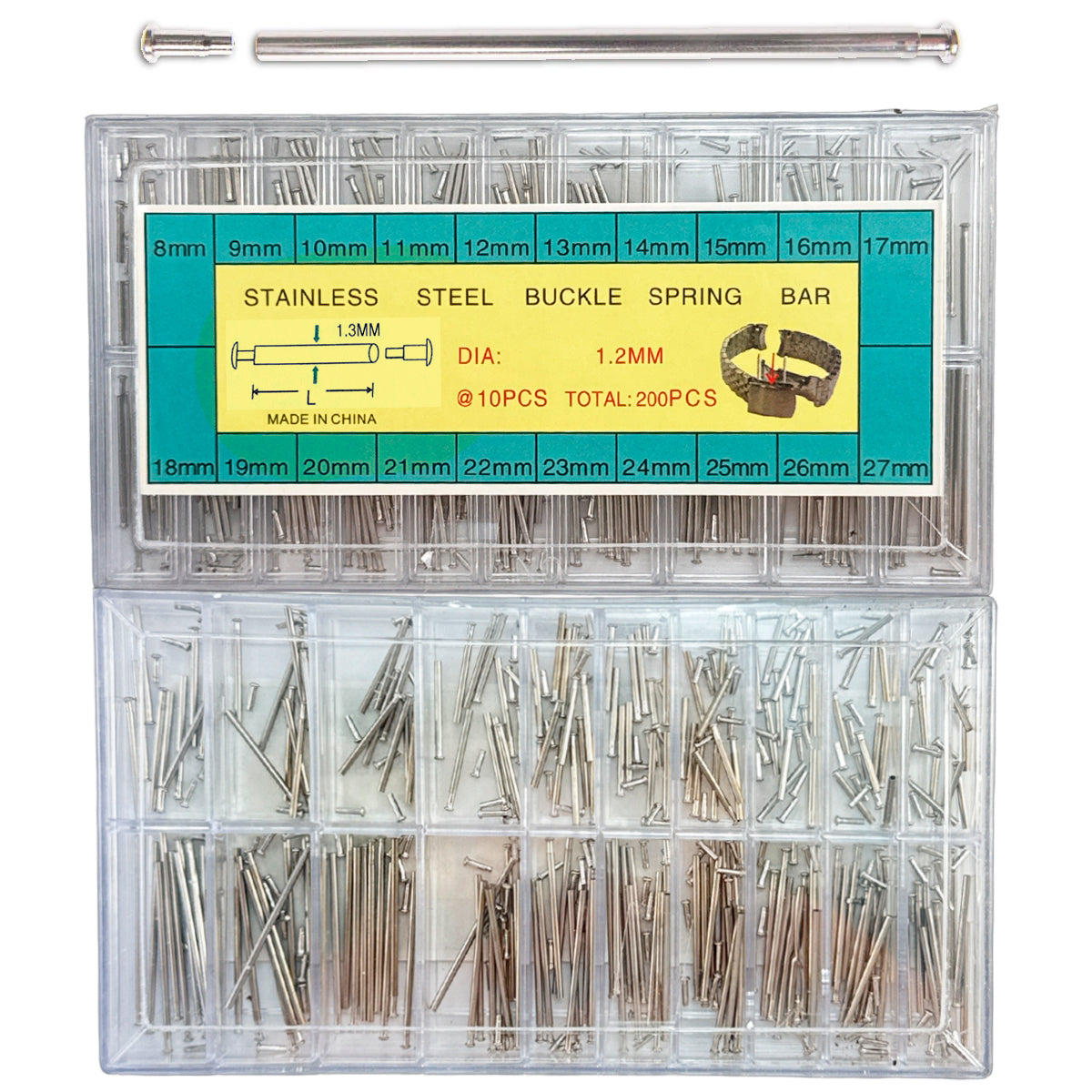 Stainless Steel 1.3MM Pins with Tubes Assortment (8mm - 27mm) Set of 2 ...