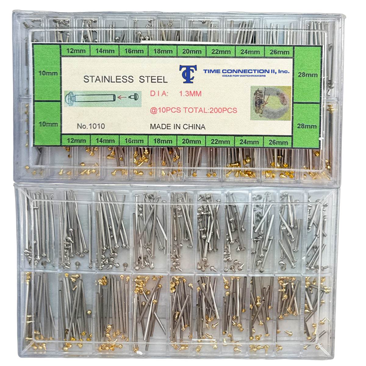 Stainless Steel Pressure Pin Tube Assortment 1.3mm x 10mm to 28mm (Tot ...