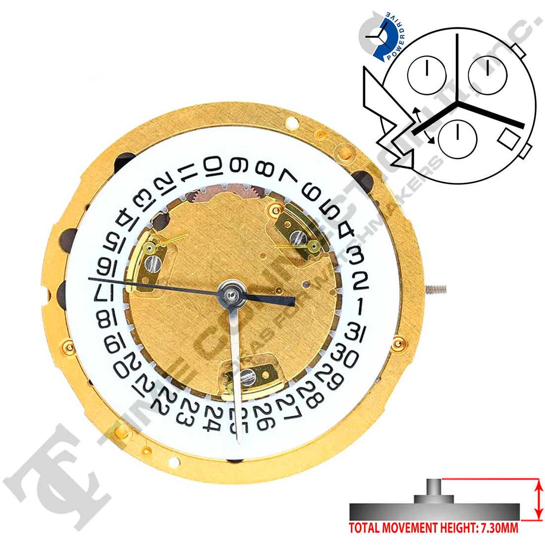 ETA 251.272 3 Hands Swiss Made Quartz Movement Ht. 7.30MM – Time ...