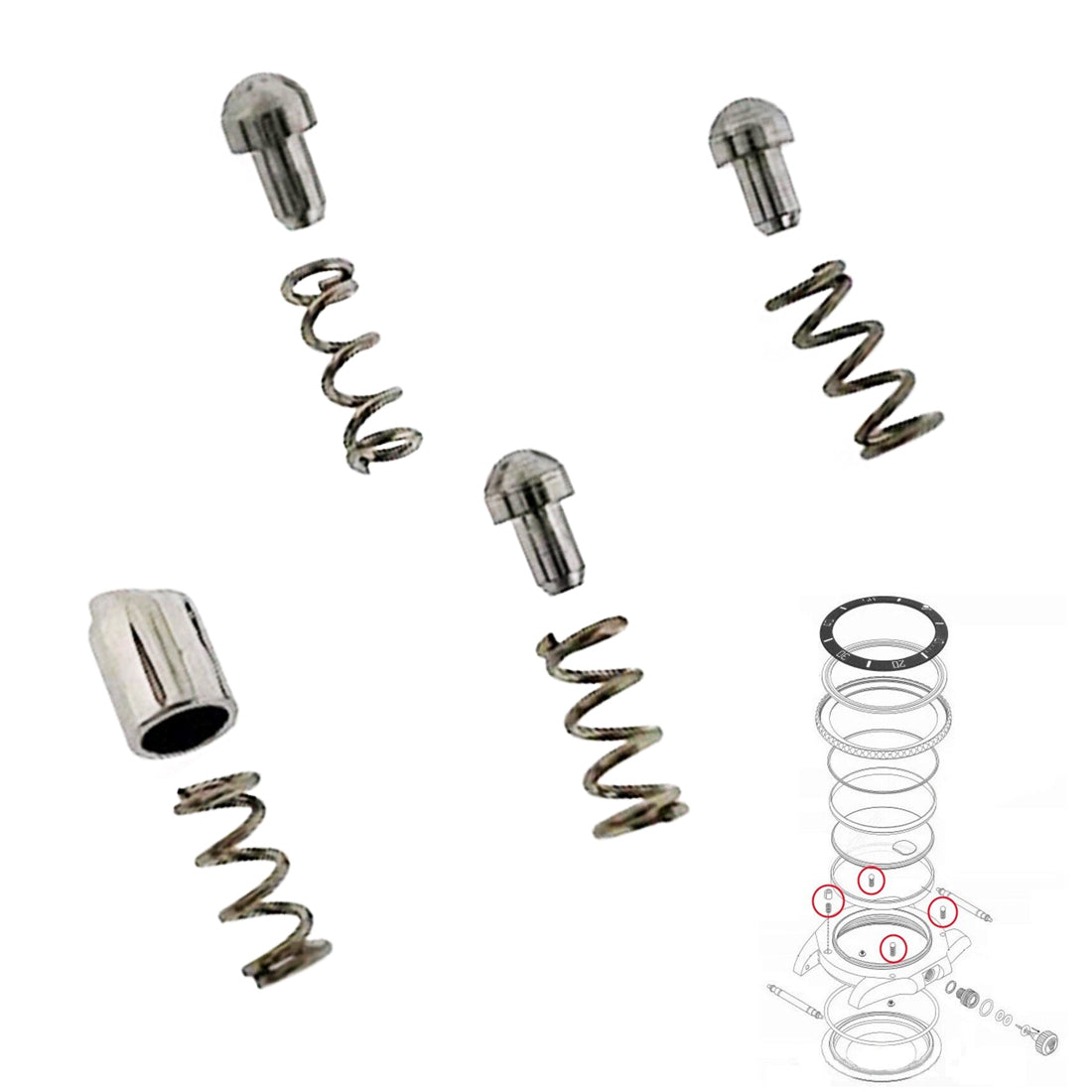 Bezel Click Springs & Rivets for Rolex Submariner 114060, 116610 ...