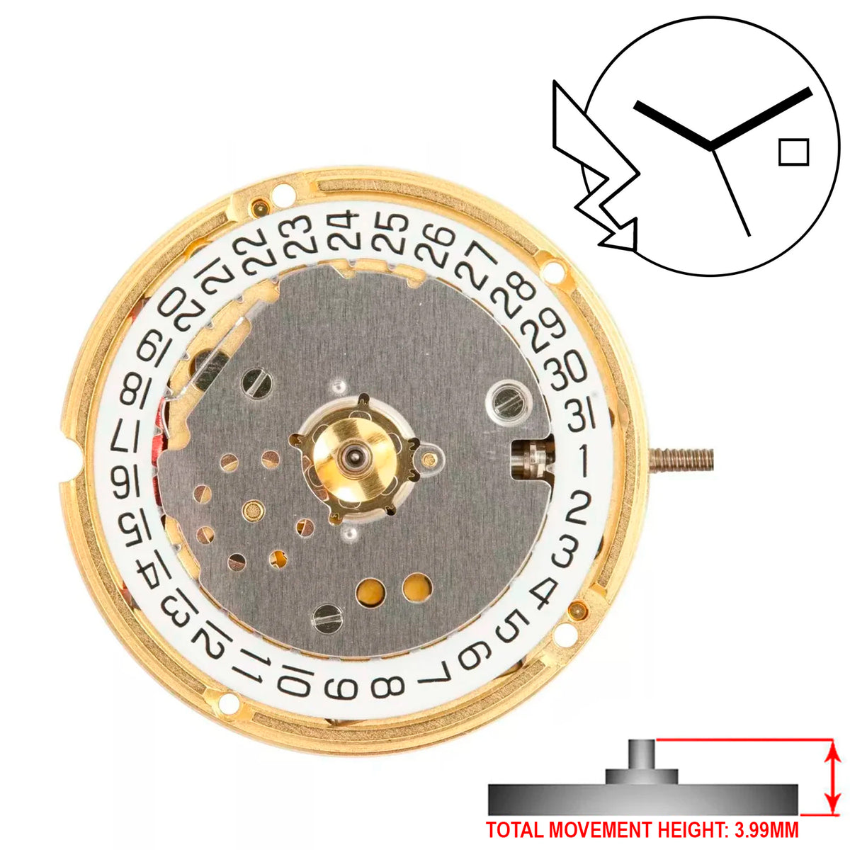 ETA F03.111 3 Hands Swiss Made Quartz Movement (Various Heights) – Time ...