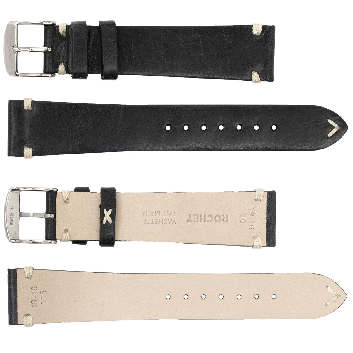 ROCHET ZRC No. 740 Cow Vintage Watch Straps with Hand-Sewn Stitching ...