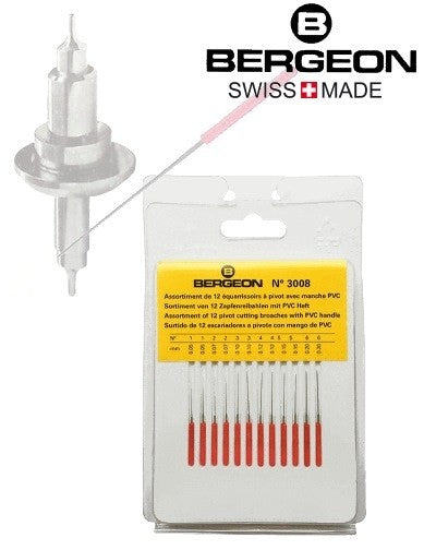 Bergeon 3008 Assortment of 12 Cutting Broaches with Handle – Time ...