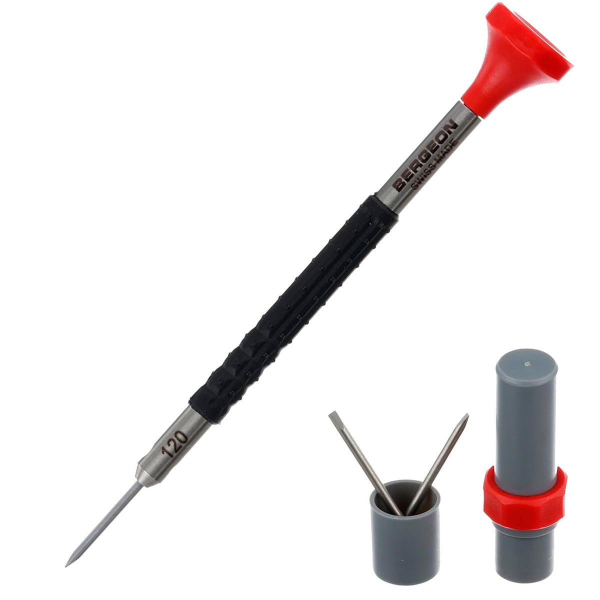 Bergeon 6899-AT Stainless Steel Ergonomic Screwdriver with Spare Blade ...