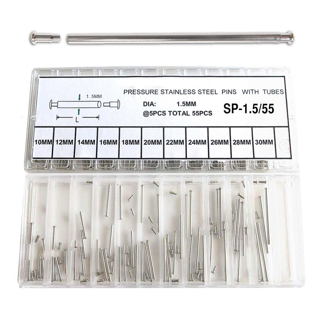 1.5MM Pins with Tubes Assortment of 55 Pieces – Time Connection II, Inc