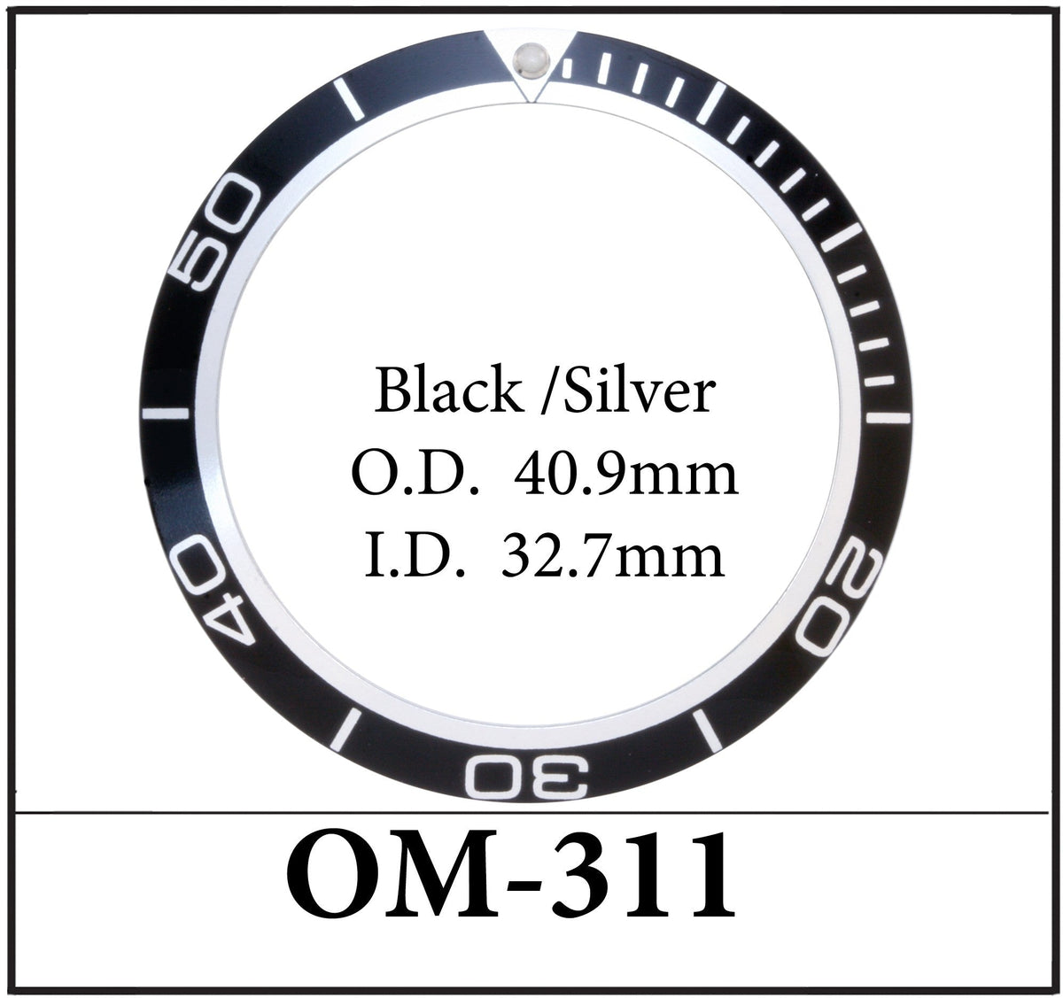 Replacement OMEGA Planet Ocean Bezel Insert Black/Silver (40.9 x 32.7m ...