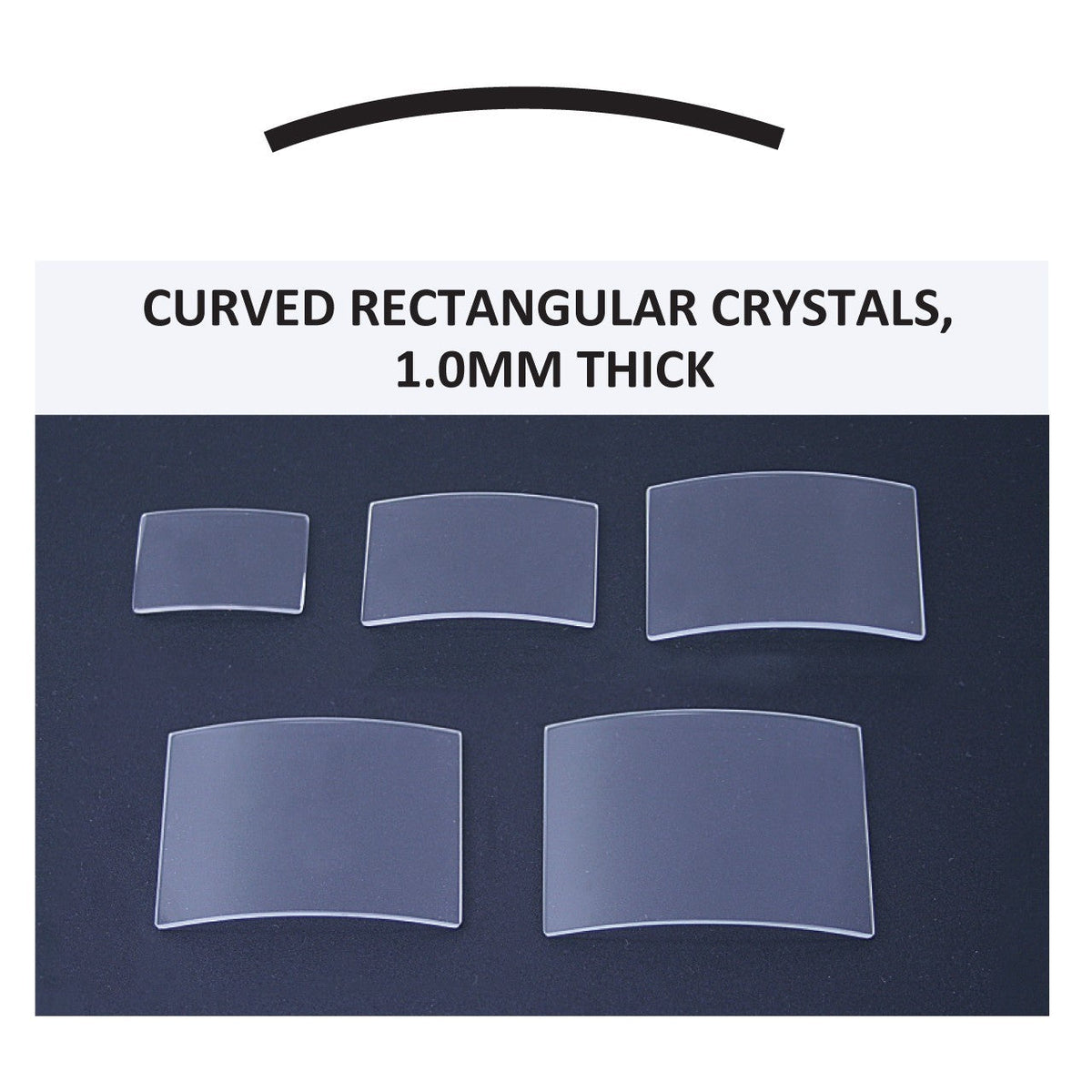 Blank Double Curved Rectangular Crystal - 1.0mm Thickness – Time ...