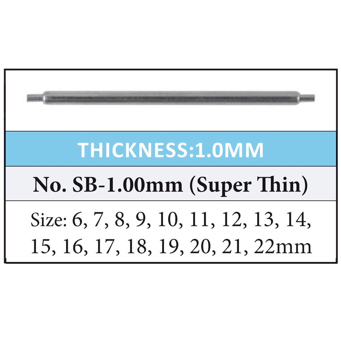 1.0mm Thickness Thin Stainless Steel Spring Bars (Pack of 10) – Time ...