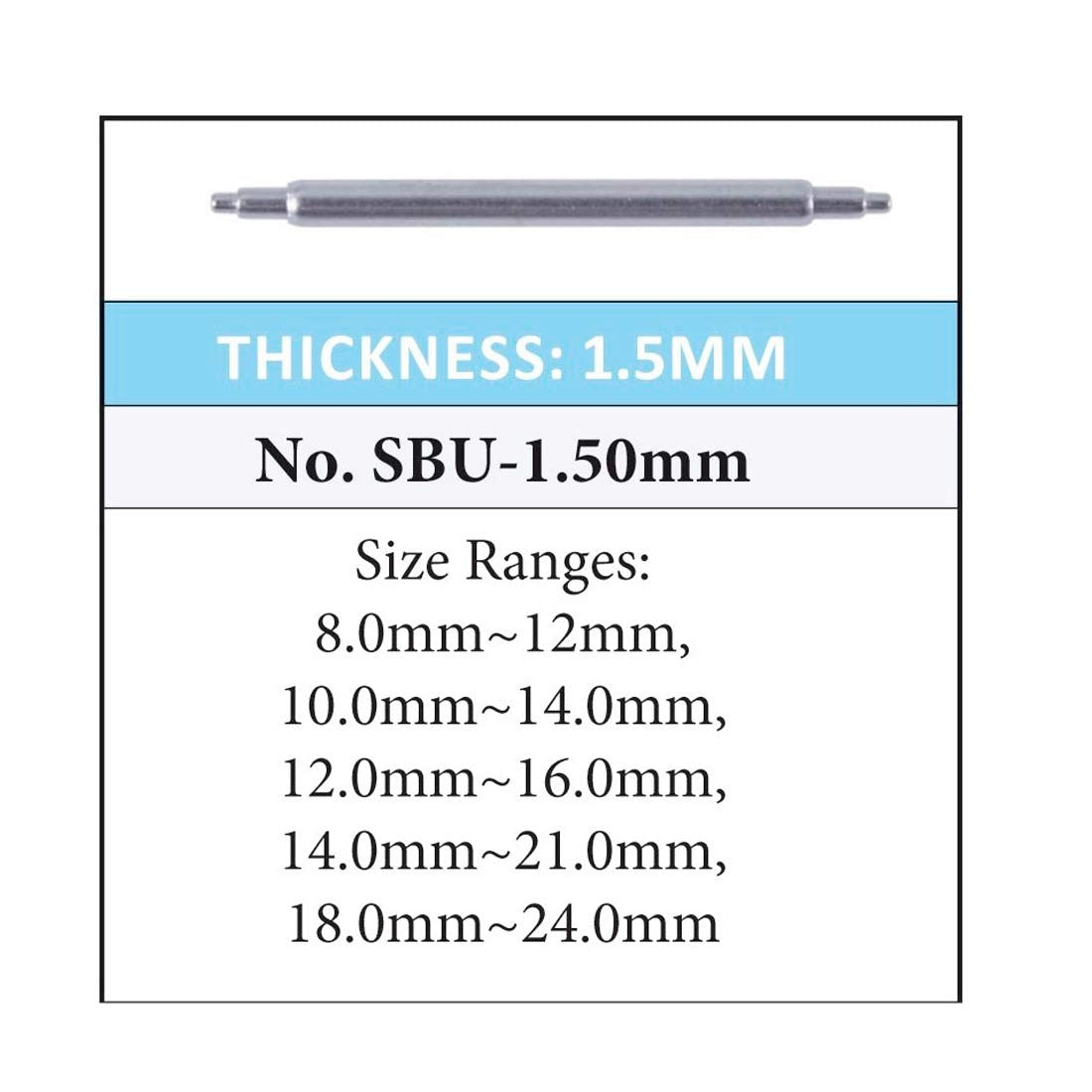 1.50mm Thickness Stainless Steel, Double Shoulder Spring Bars – Time ...