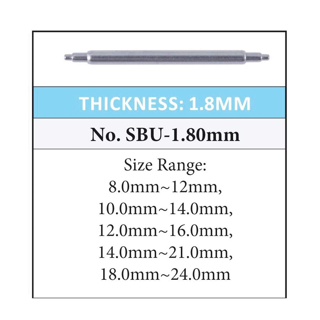 1.80mm Thickness Universal Stainless Steel, Double Shoulder Spring Bar ...