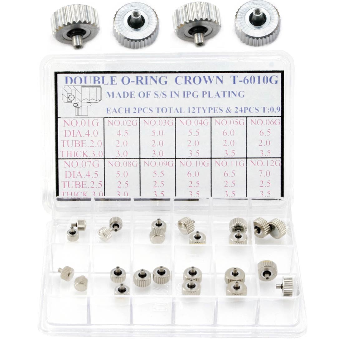CR-T6010S, Double O-Ring Stainless Steel Waterproof Crowns (2mm Post ...