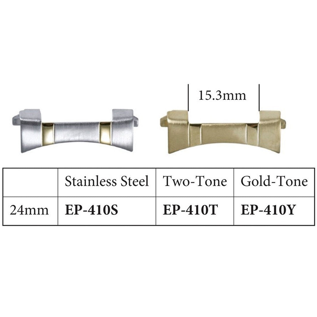 24mm End Pieces for Metal Bands (Pieces of 2) – Time Connection II, Inc