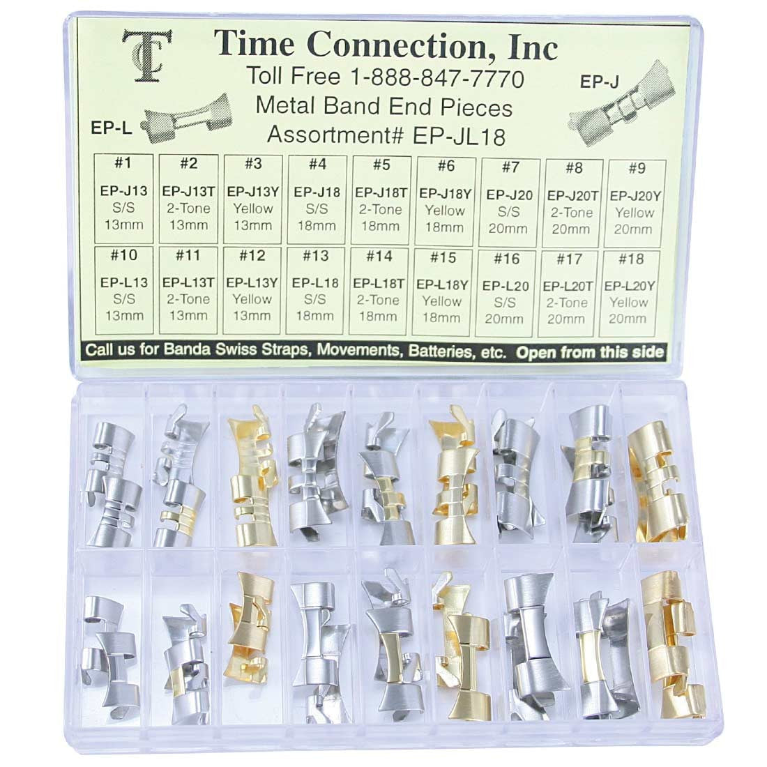 EP-JL18, Metal Band End Pieces in Stainless Steel, Two-Tone, Gold-tone ...