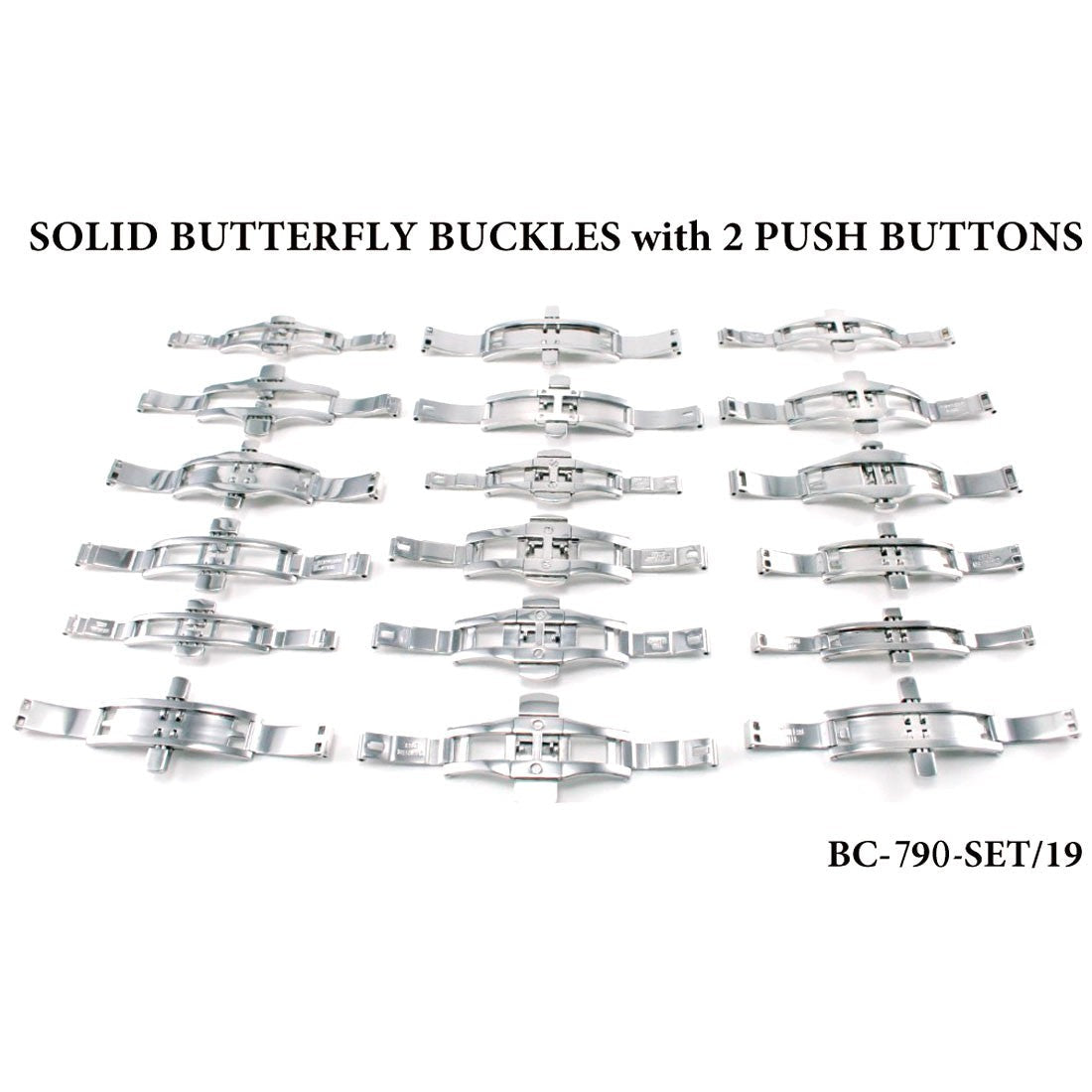 Solid Butterfly Buckles with 2 Push Buttons – Time Connection II, Inc