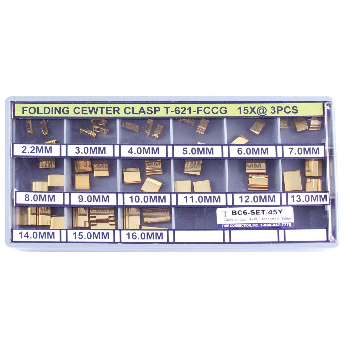 Gold Plated Clamp-on Type Catch Assortments (2.2mm ~16mm) – Time ...