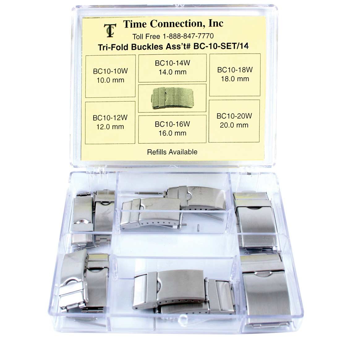 Tri-Fold Buckle with Safety Lock Assortment (10mm~22mm) – Time ...