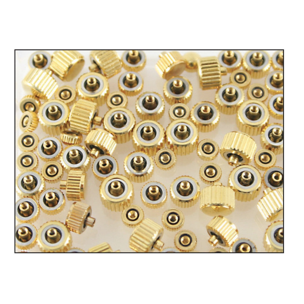 CR-WP100Y, Yellow Plated Waterproof Crowns (Total of 100 Pieces) – Time ...