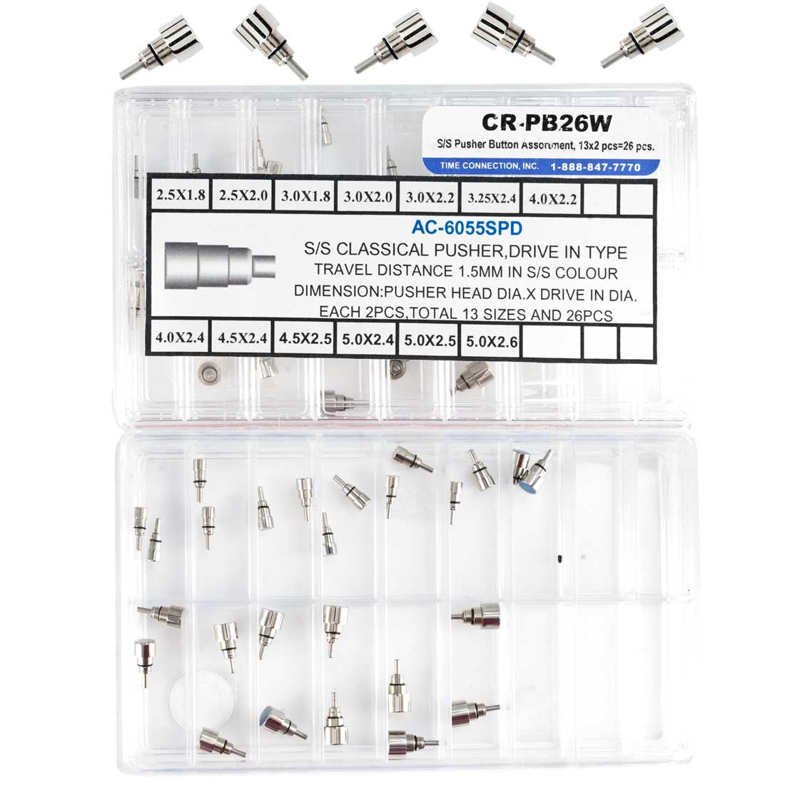 CR-PB26W, Stainless Steel Classical Pusher Button Assortment – Time ...