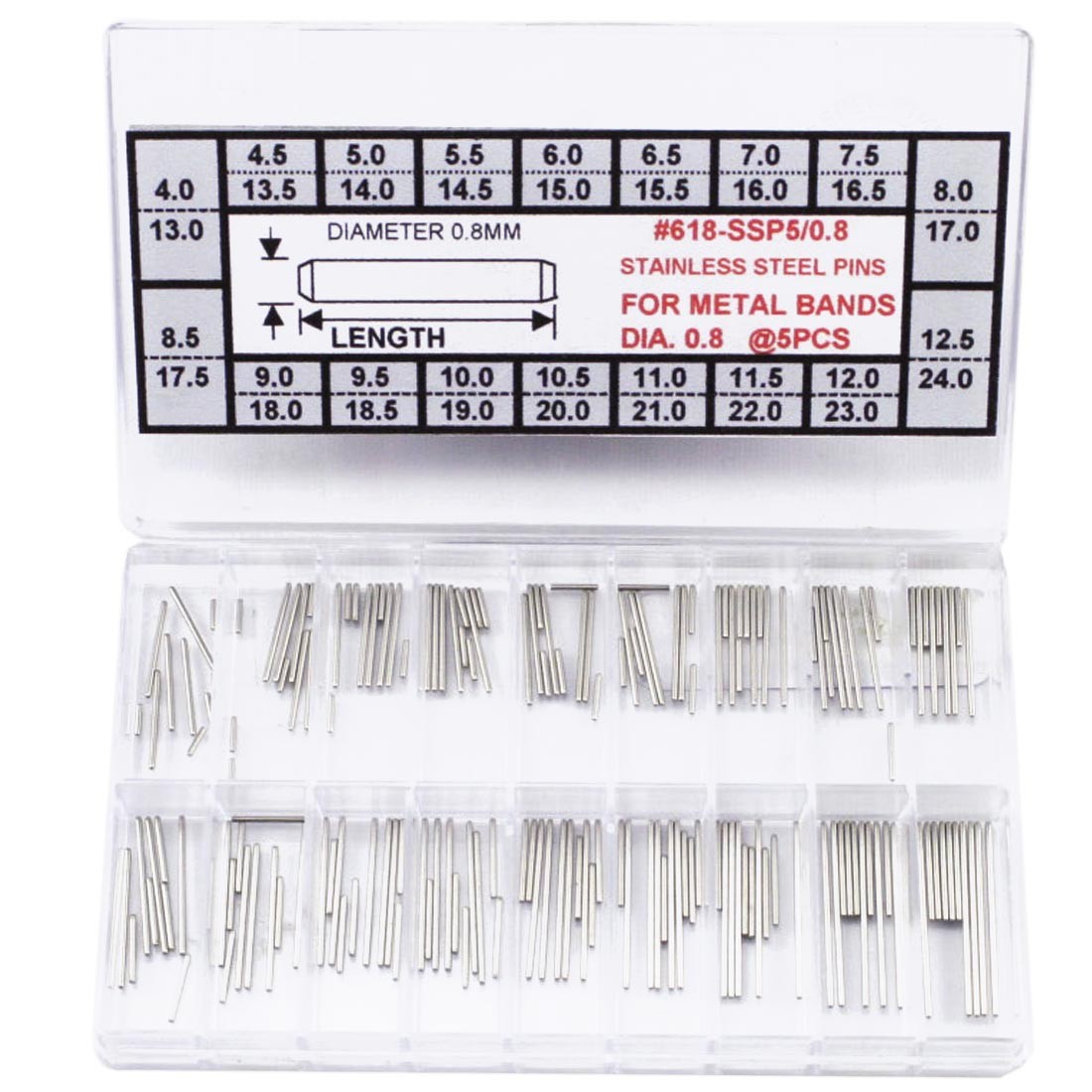 0.8mm Straight Stainless Steel Pins Assortment (180 Pieces) – Time ...