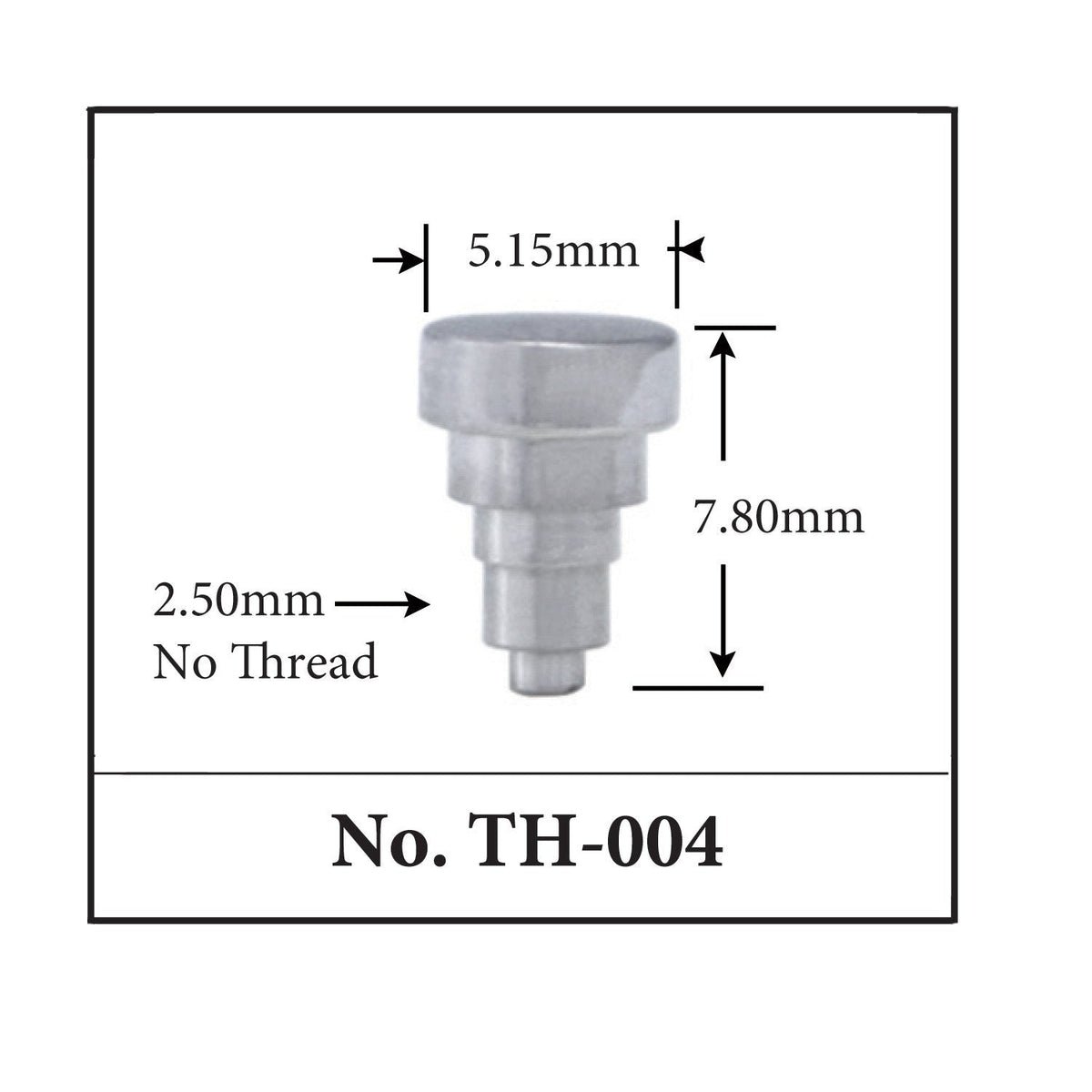 TH-004, Generic Pusher for TAG. (5.15mm x 7.80mm x 2.50mm) No Thread ...